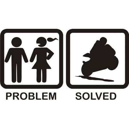 Problem Solved Moto - Sticker autocollant