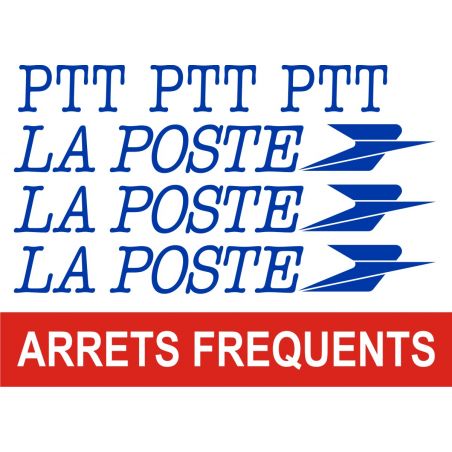 Adhésifs publicitaires personnalisés pour anciens véhicules de la Poste.