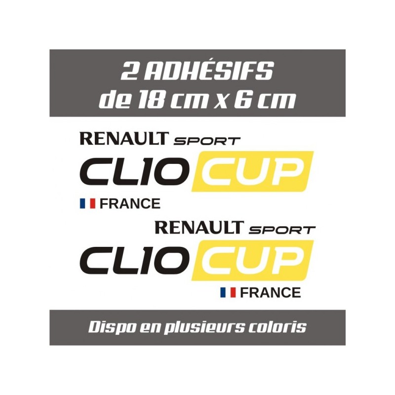 2 Stickers Clio Cup France (coloris au choix)