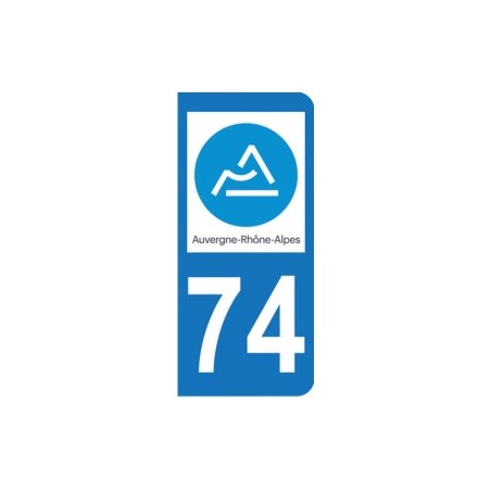 Sticker immatriculation 74 - Haute Savoie - Nouvelle région
