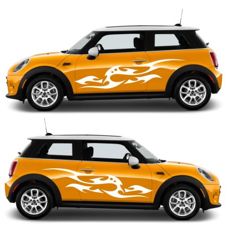 Kit 2 stickers autocollants - Décoration auto 2 côtés - modèle 0026