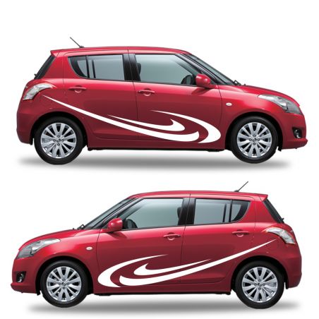 Flaming auto Tuning Racing - Kit 2 Stickers - modèle 0122